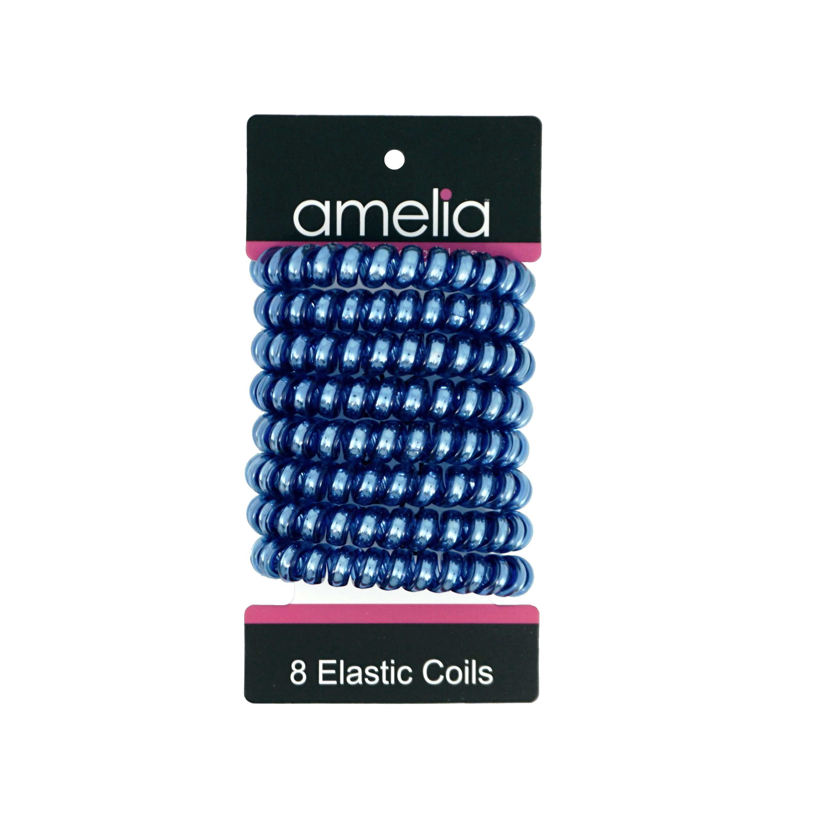 Amelia Beauty Products 8 Large Smooth Shiny Center Elastic Hair Coils ...