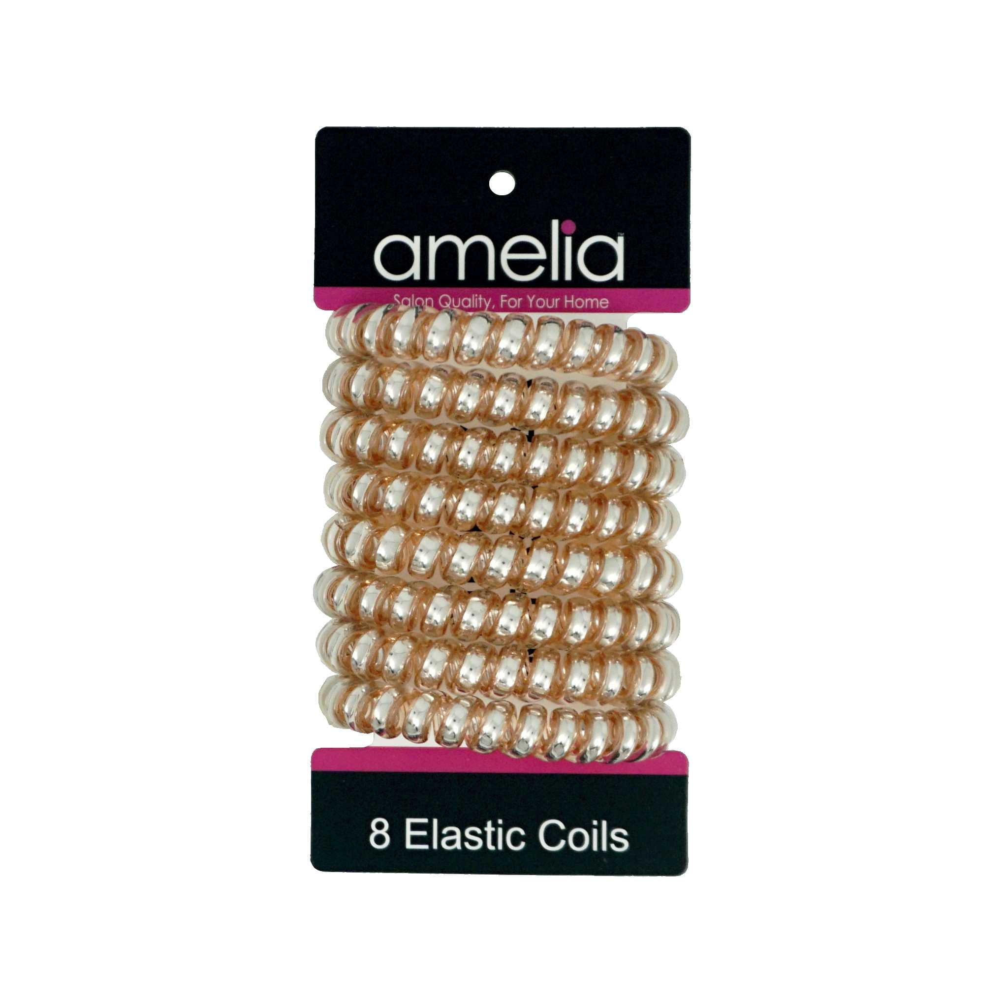 Amelia Beauty Products 8 Large Smooth Shiny Center Elastic Hair Coils ...