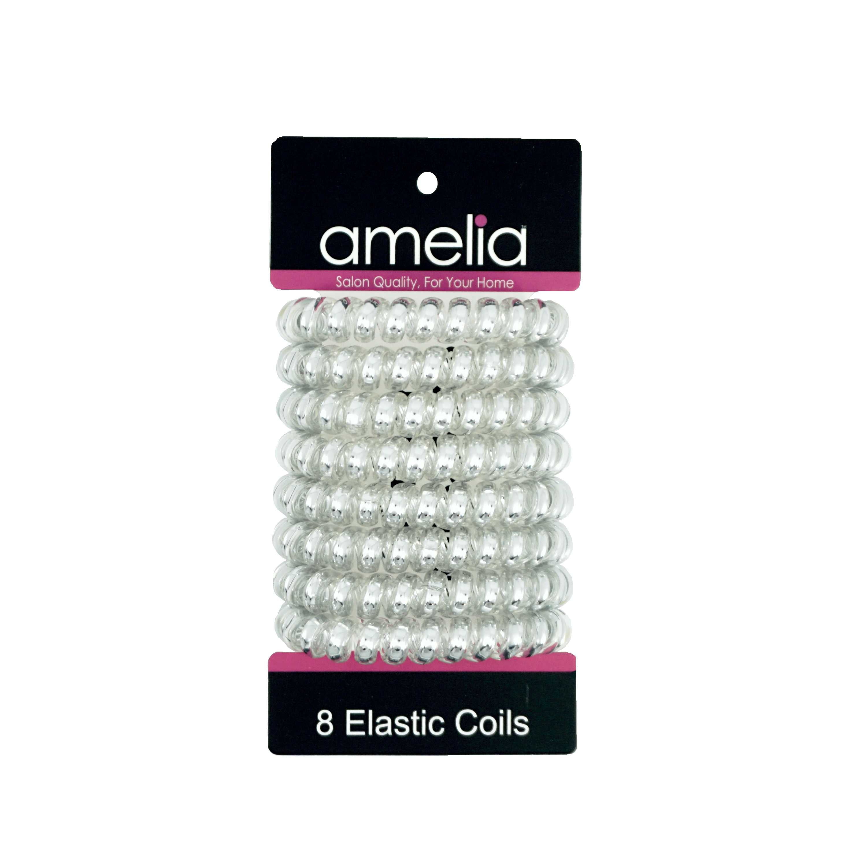 Amelia Beauty Products 8 Large Smooth Shiny Center Elastic Hair Coils ...