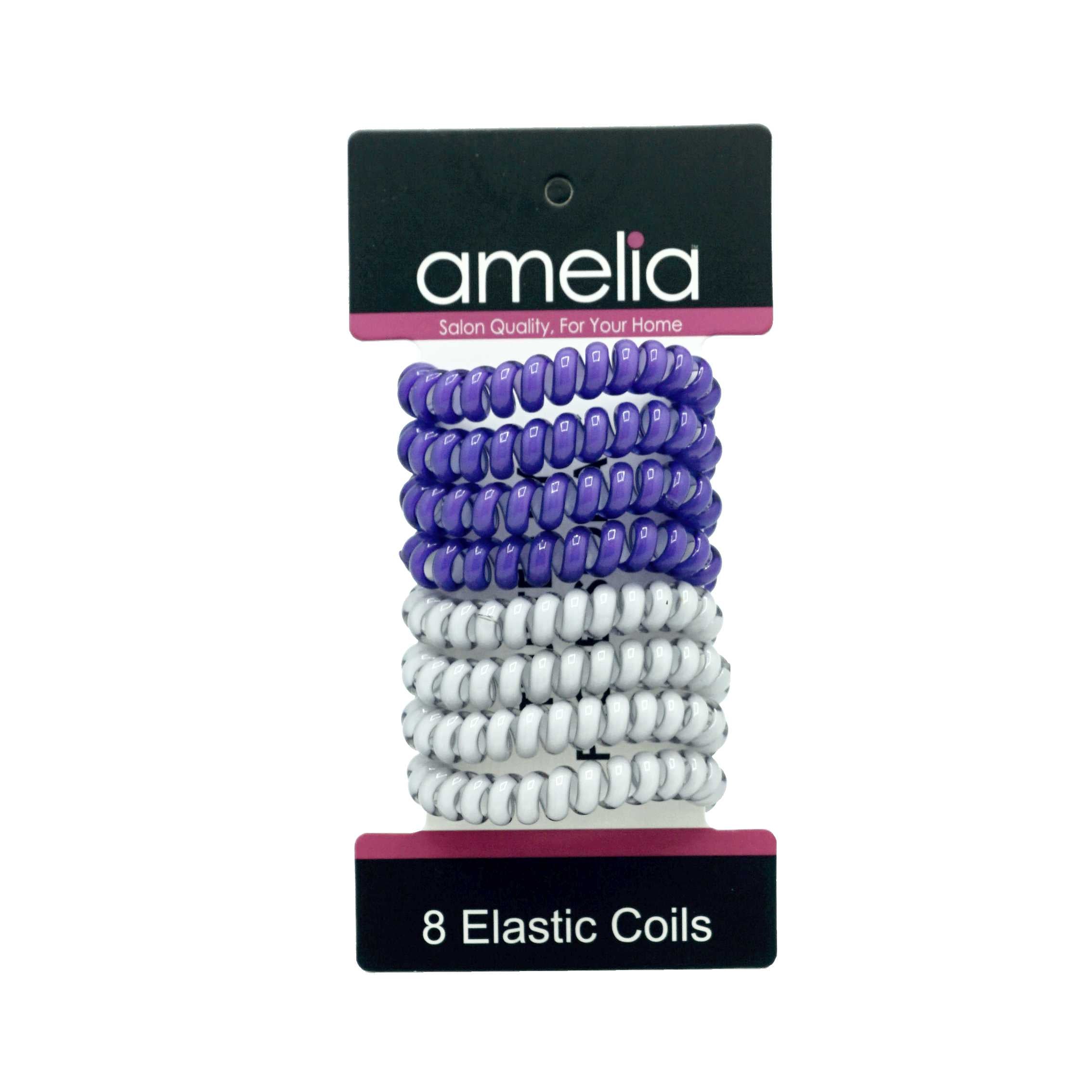 Amelia Beauty Products 8 Medium Elastic Hair Coils, 2.0in Diameter ...