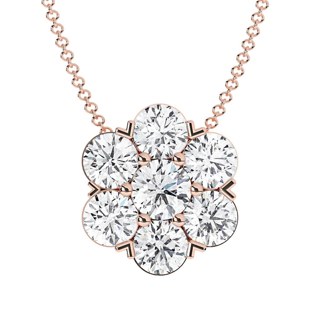 Amelia - Flower Cluster Diamond Pendant - Walmart.com