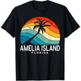 Amelia Island Florida Tropical Beach Palm Tree Souvenir T-Shirt ...