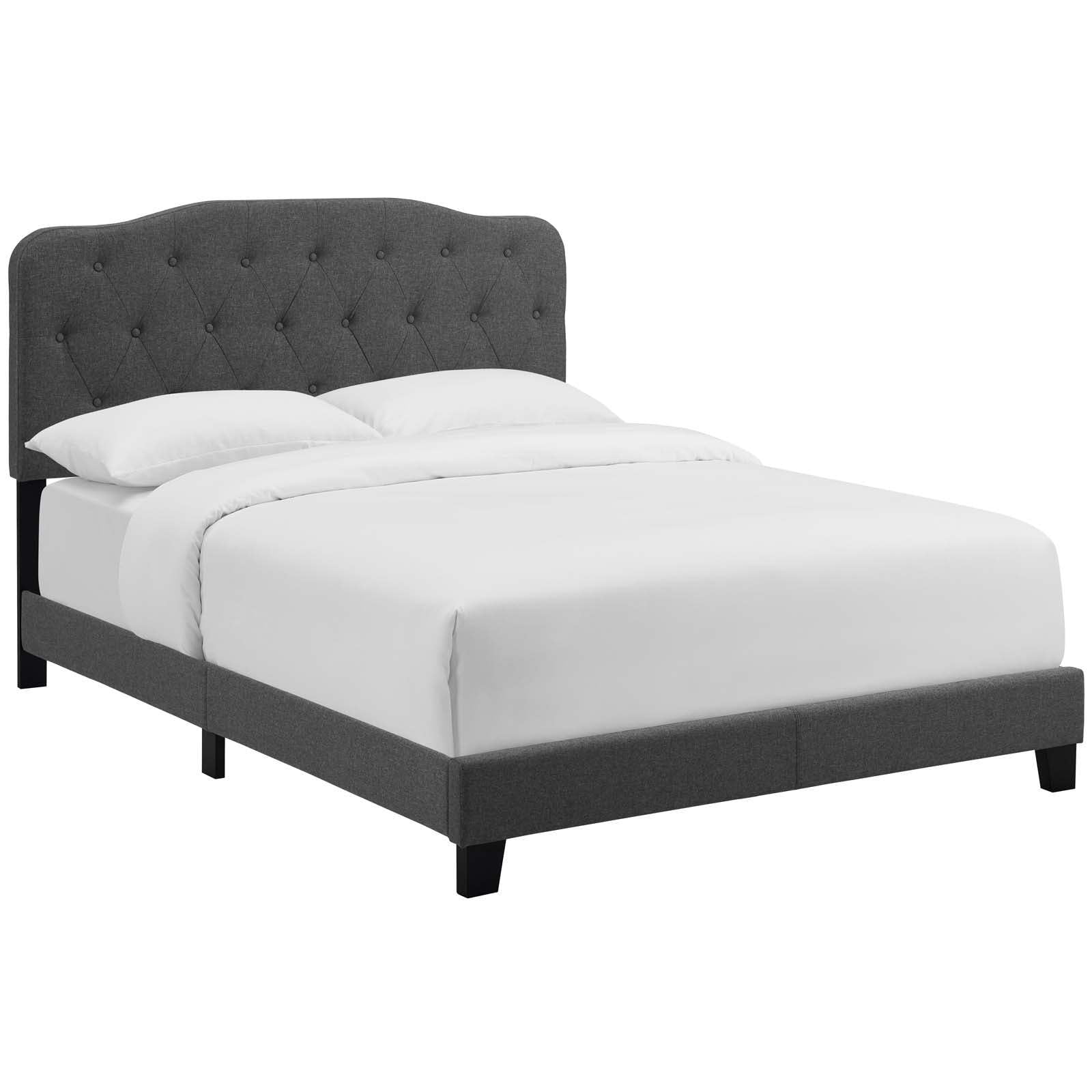 Amelia Queen Upholstered Fabric Bed in Gray - Walmart.com