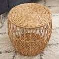 Vifah Amelia Round Hand-Woven Water Hyacinth Storage Table V5001 ...