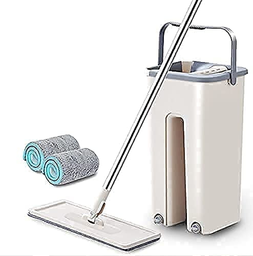 Amella EKitchen Floor Mop with Bucket Flexible Kitchen tap Flat Squeeze ...