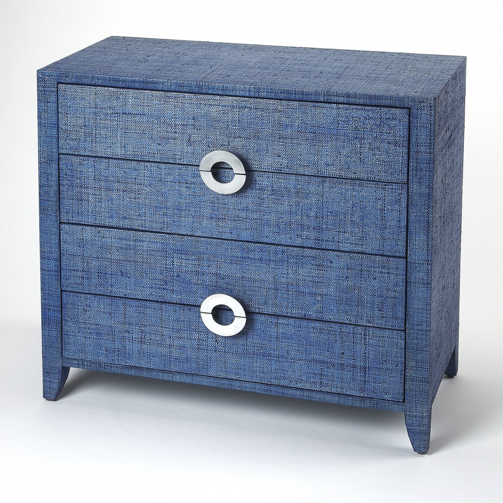 Amelle Blue Raffia Accent Chest - Walmart.com