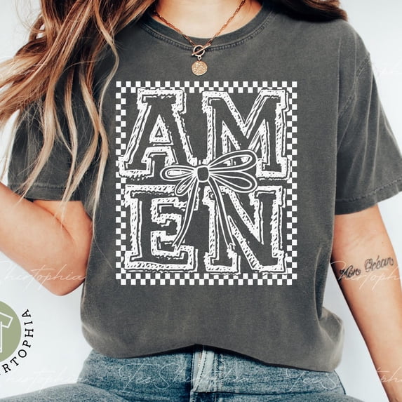 Amen Christian Shirt Retro Religious Tee - Walmart.com