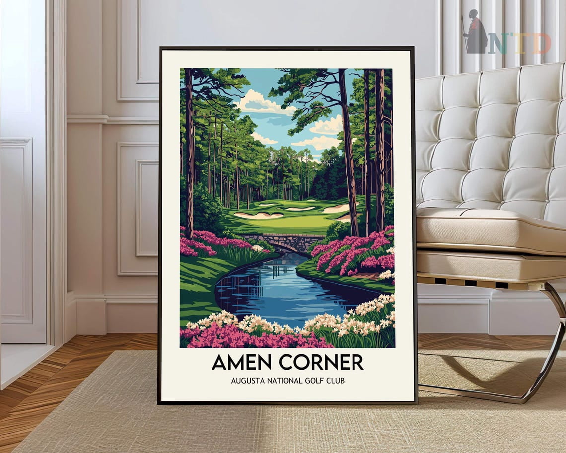 Amen Corner Augusta Georgia Golf Poster, Stretched Canvas 12x16in ...
