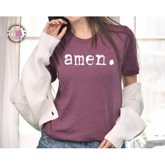Amen Faith Shirt, Christian Religious Tshirt, Minimal God Lover Shirt, Retro Amen Christian ...