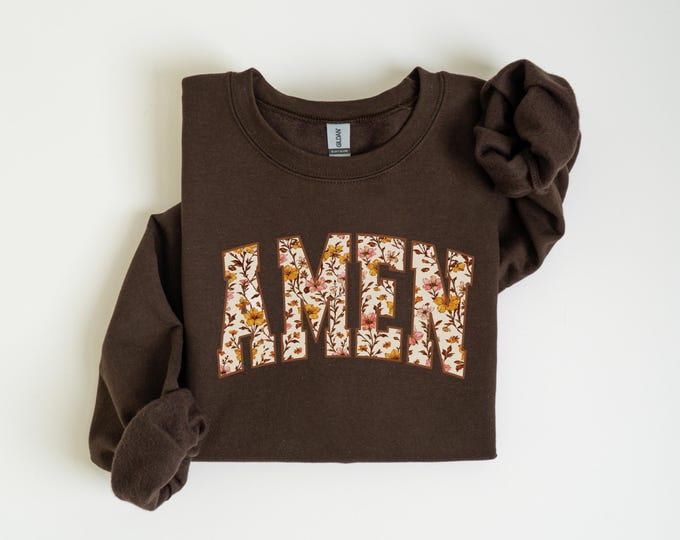 Amen Fall Sweatshirt, Christian Autumn Shirt, Floral Bible Verse Tee ...
