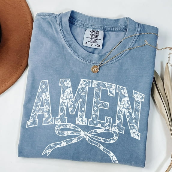 Amen Floral Lace T-Shirt, Christian Tee, Easter Shirt, Trending Faith ...