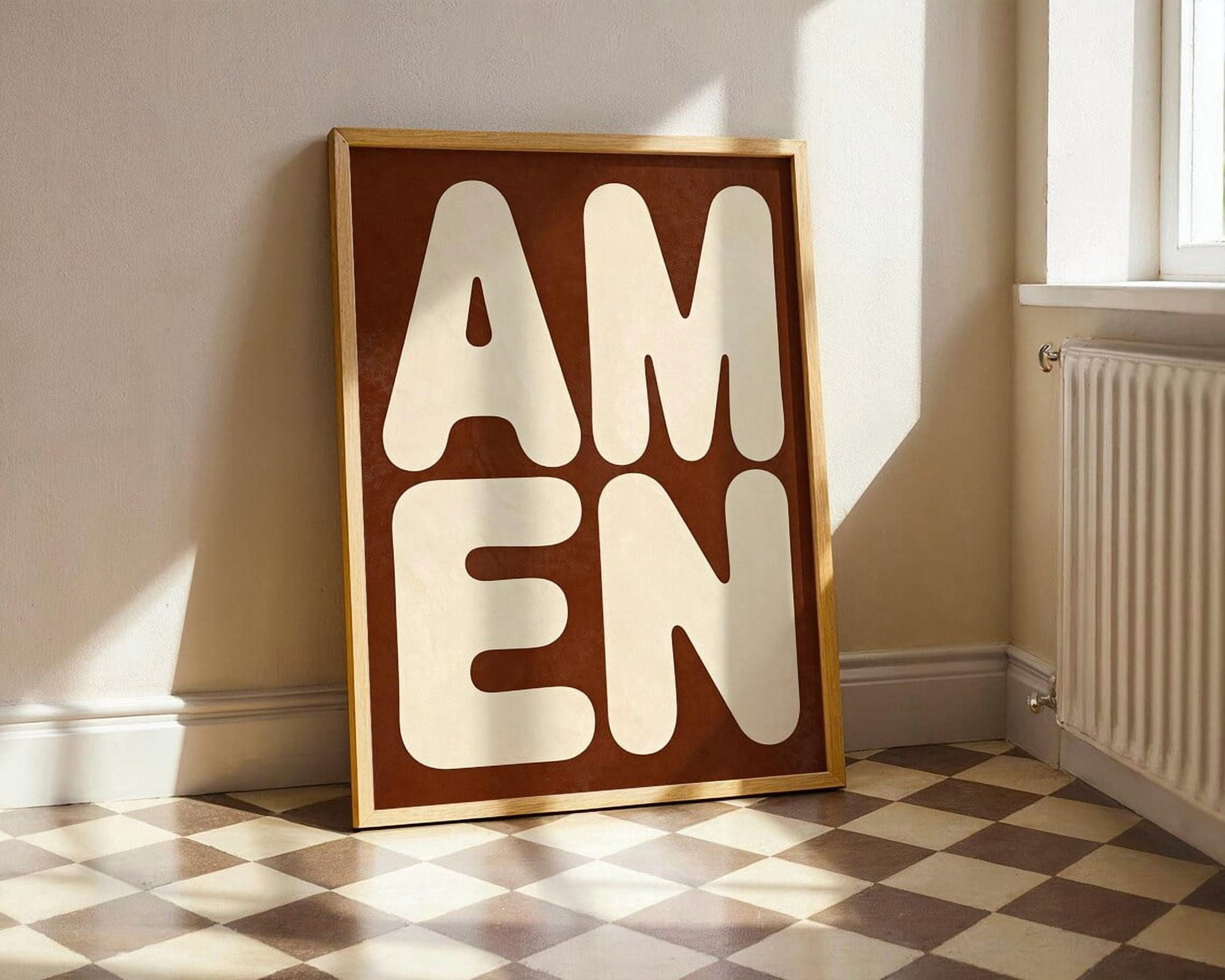 Amen Minimalist Typography Print, Unframed Paper Poster 11x14in ...