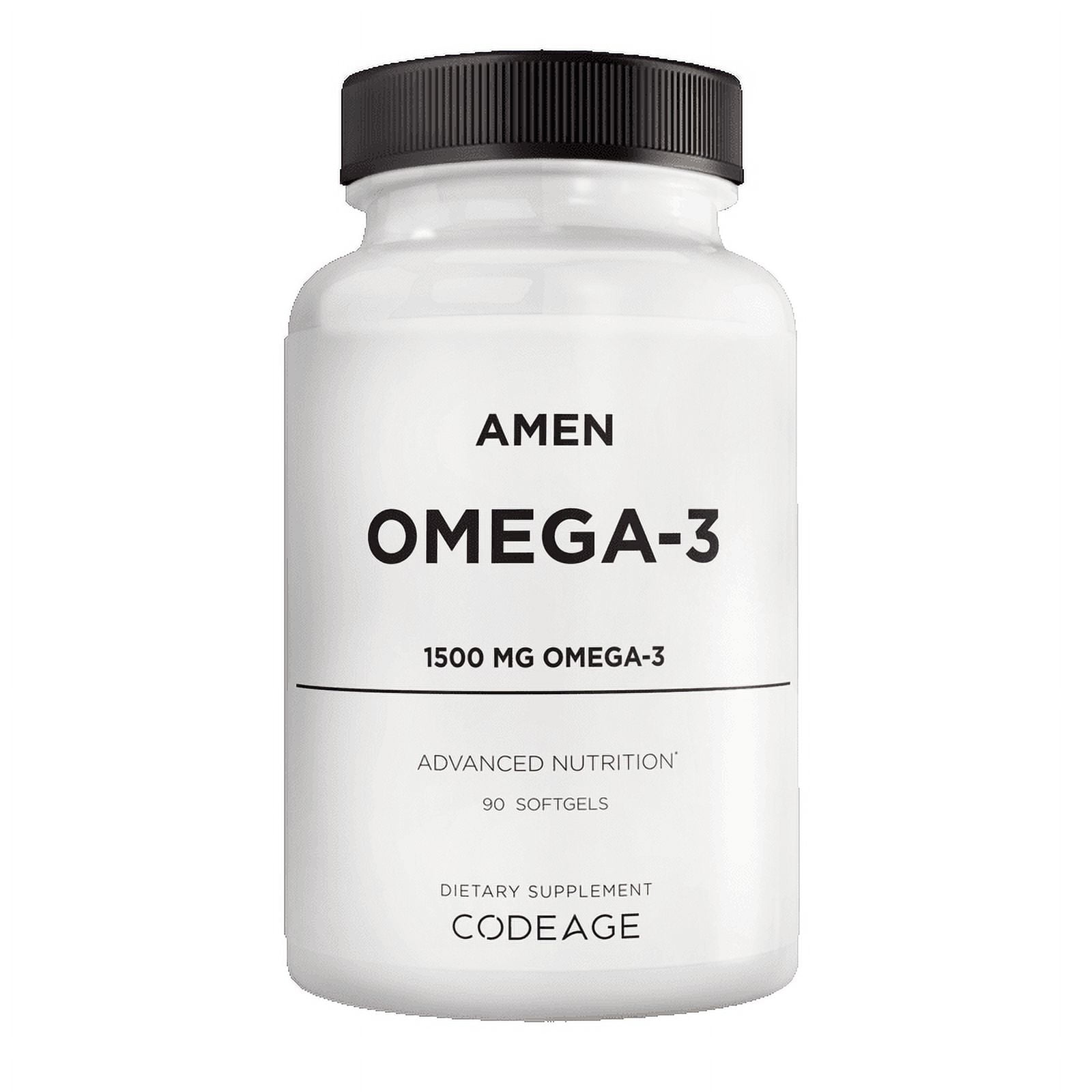 Amen Omega-3 Supplement, EPA DHA Fatty Acids Fish Oil Capsules, Brain ...