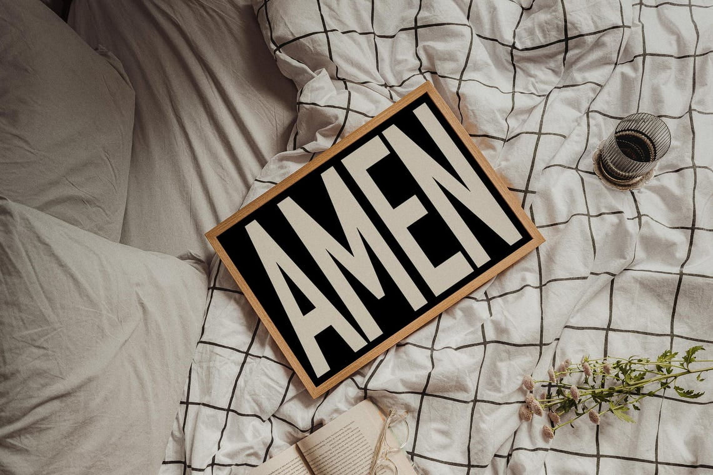 Amen Print Typography Poster Trendy Christian Wall Art Retro Poster ...