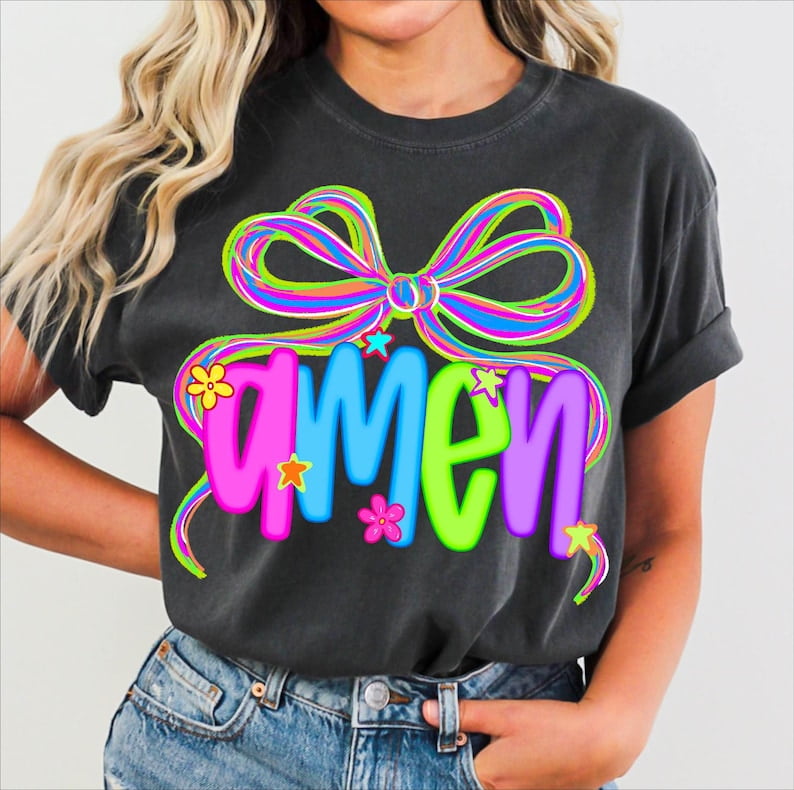 Amen Shirt, Neon Christian Shirt, Jesus Shirt, Bible Verse Shirt, Faith ...