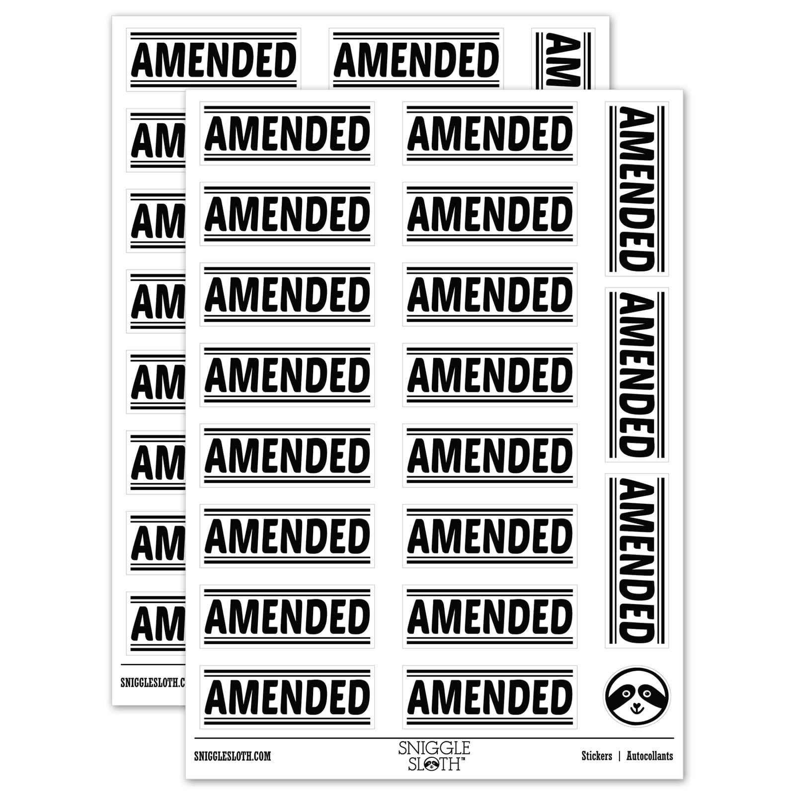 Amended Double Lines Sticker Set - White - Matte Finish - 2.00" Large ...