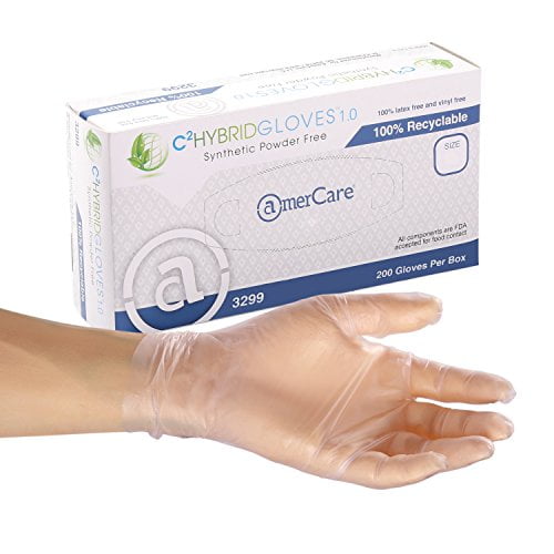 AmerCare C2 Gen 1.0 Hybrid Powder Free Gloves, Medium, Case of 1000 ...