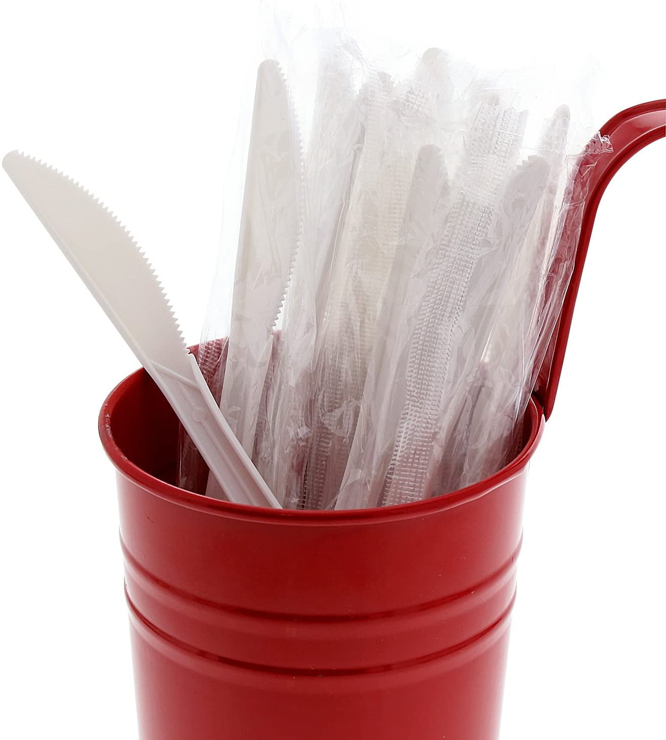 AmerCare Medium Weight Individually Wrapped Disposable White Knives ...