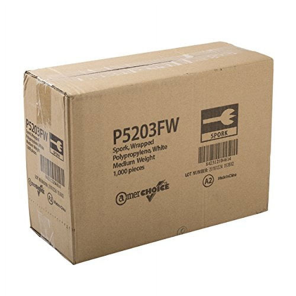 AmerCare Medium Weight Polypropylene Sporks, White, Individually ...