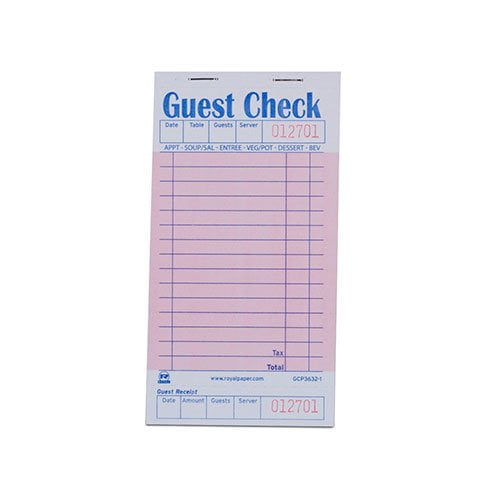 AmerCare Royal Pink Guest Check Paper Receipt Book, Carbonless Order ...