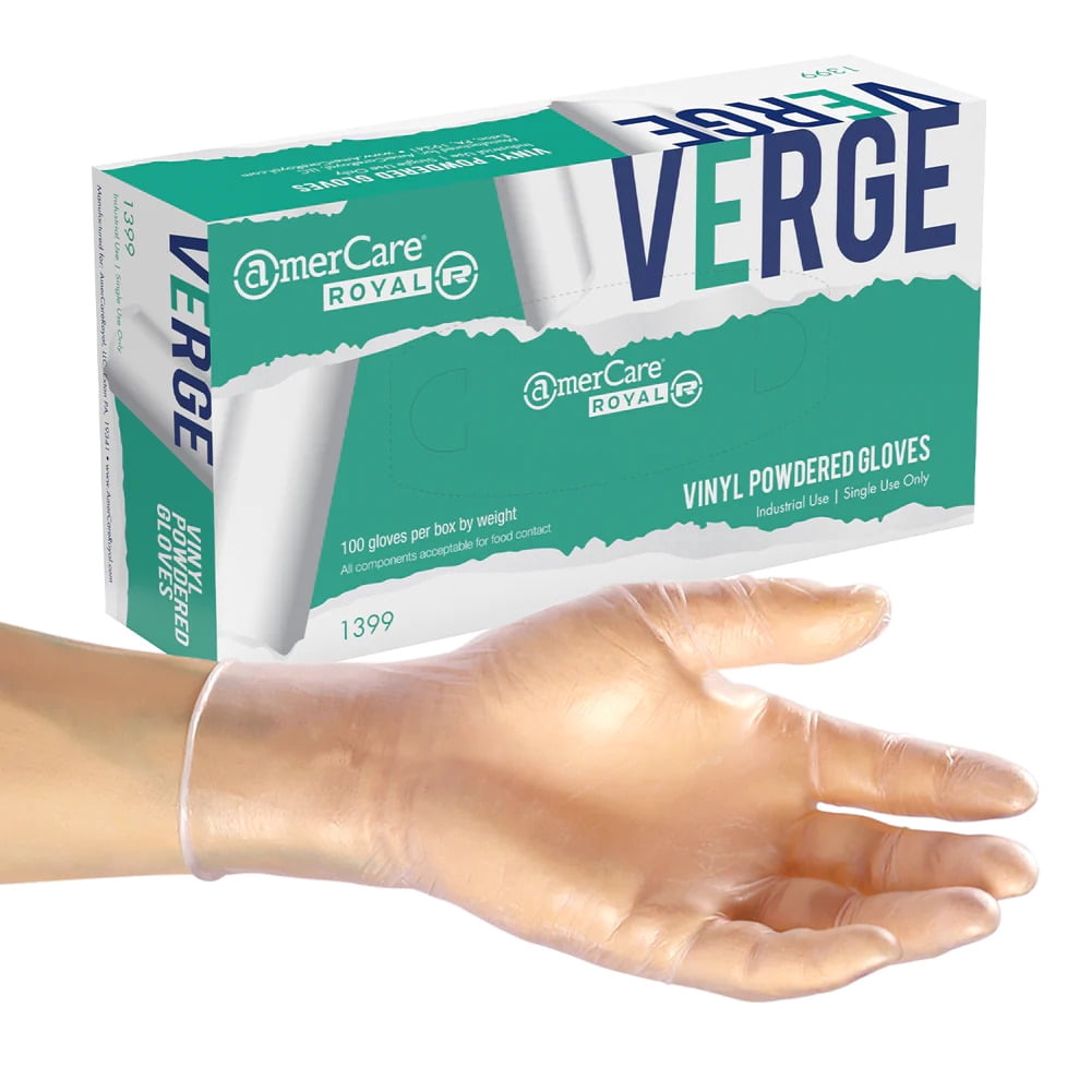 AmerCare Verge Vinyl Powdered Gloves - 100ct - Walmart.com