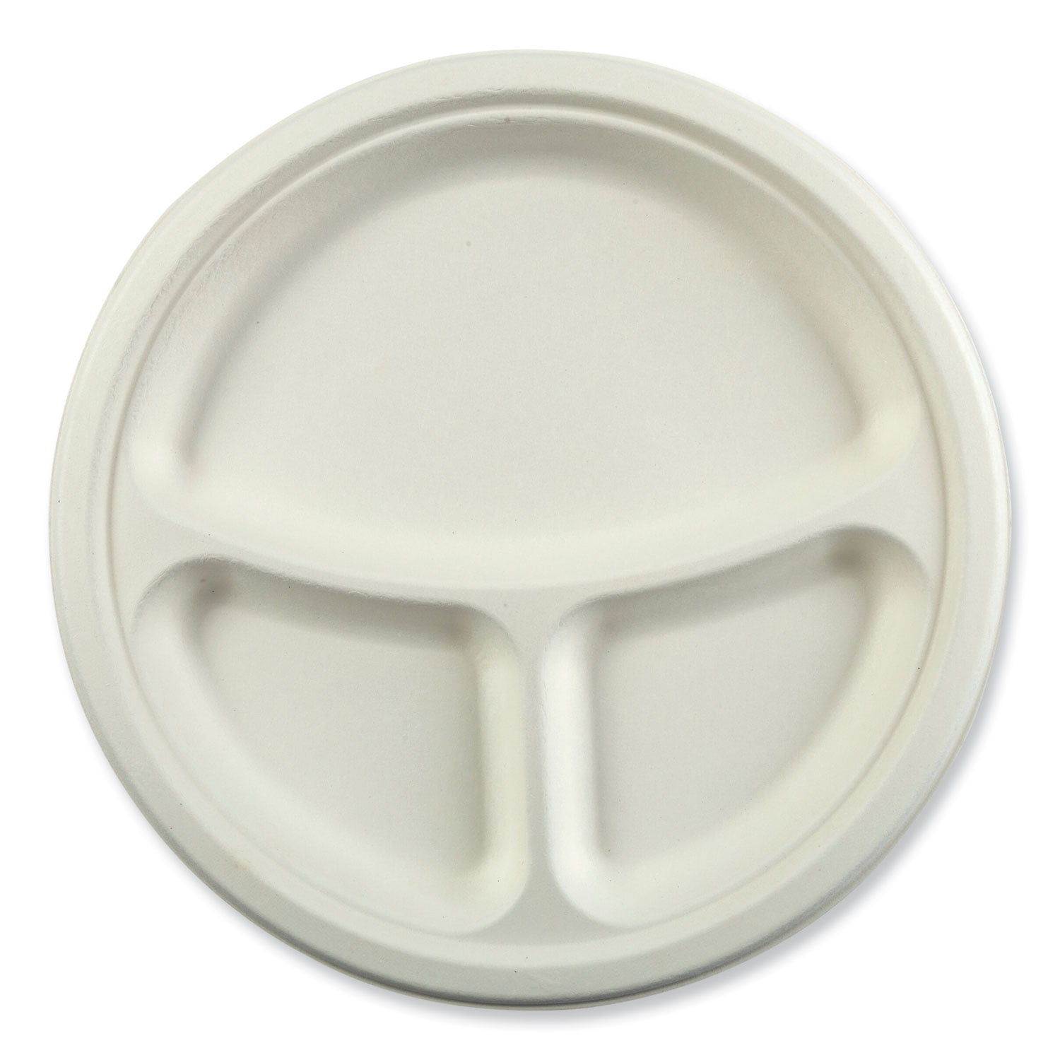 AmerCareRoyal Bagasse PFAS-Free Dinnerware 3-Compartment Plate White ...