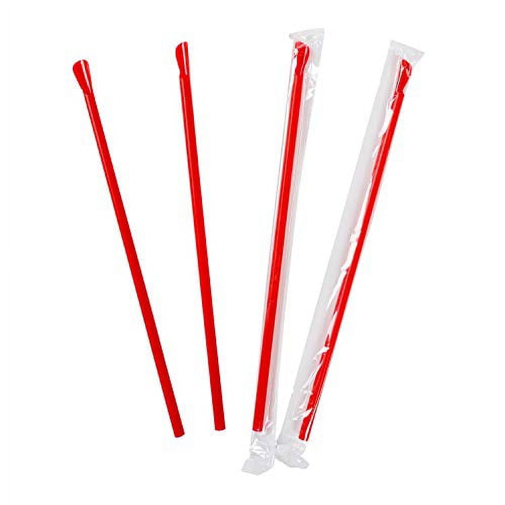 AmerCareRoyal Giant Plastic Spoon Straws, Long Disposable Plastic ...