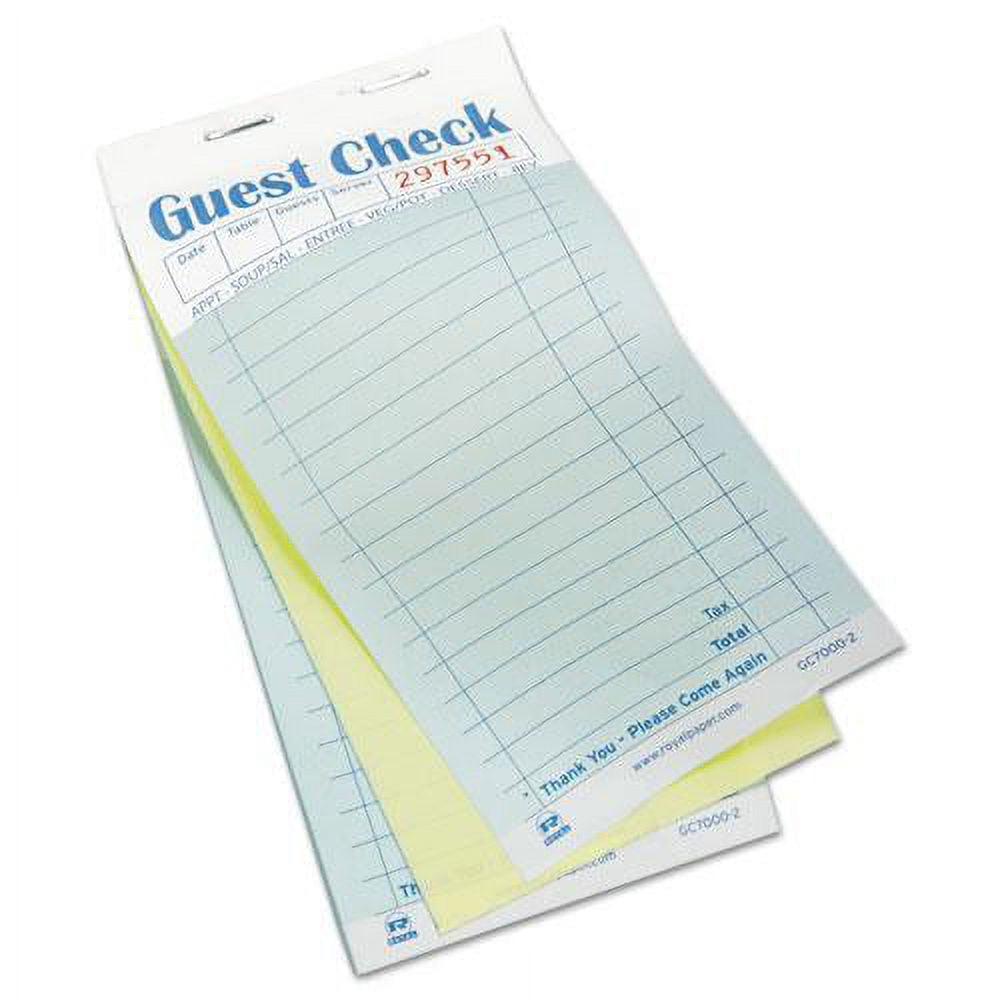 AmerCareRoyal Guest Check Pad, 17 Lines, Two-Part Carbonless, 3.6 x 6.7 ...
