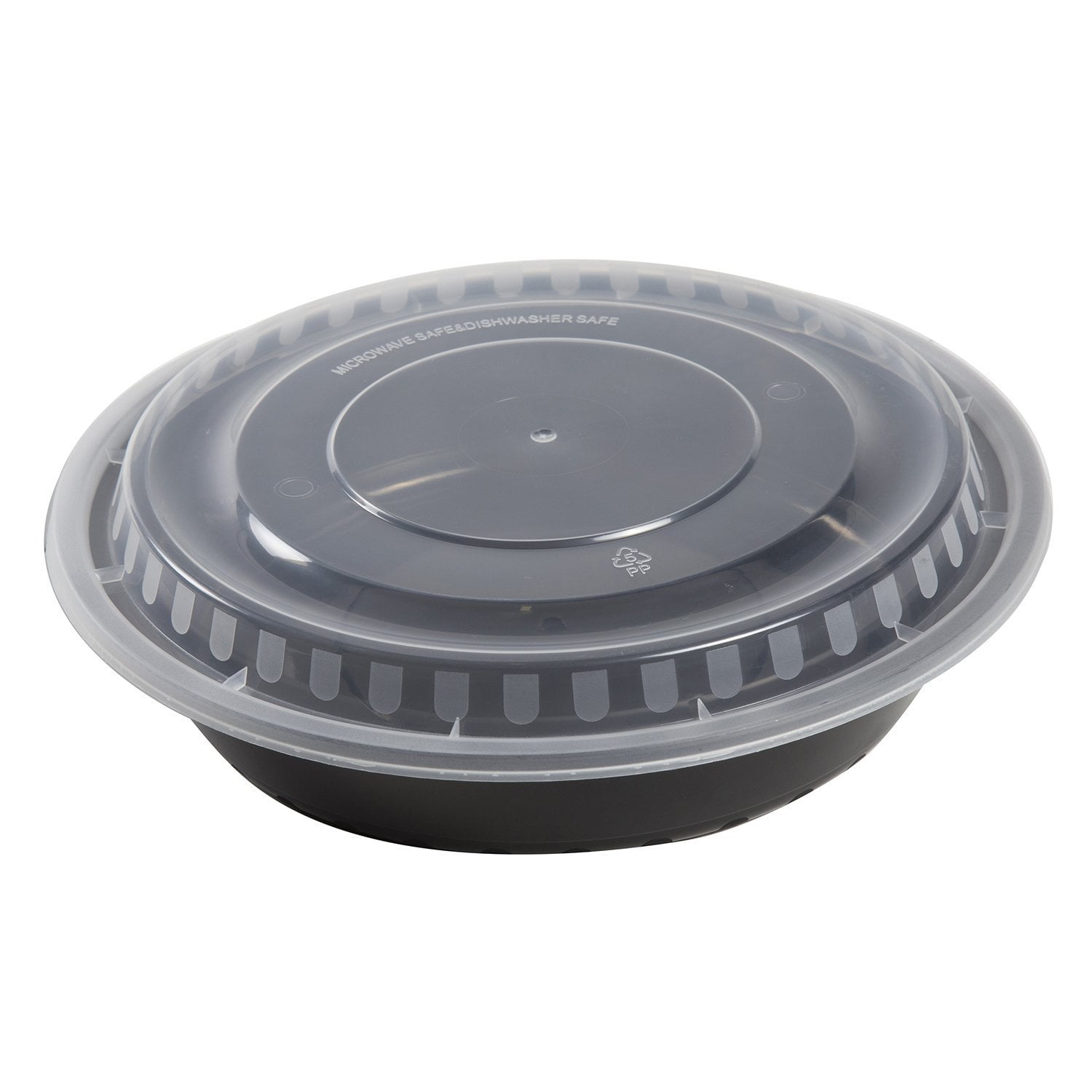 AmerCareRoyal TGCR48B 48 Ounce Black Clear Top Round Polypropylene To ...