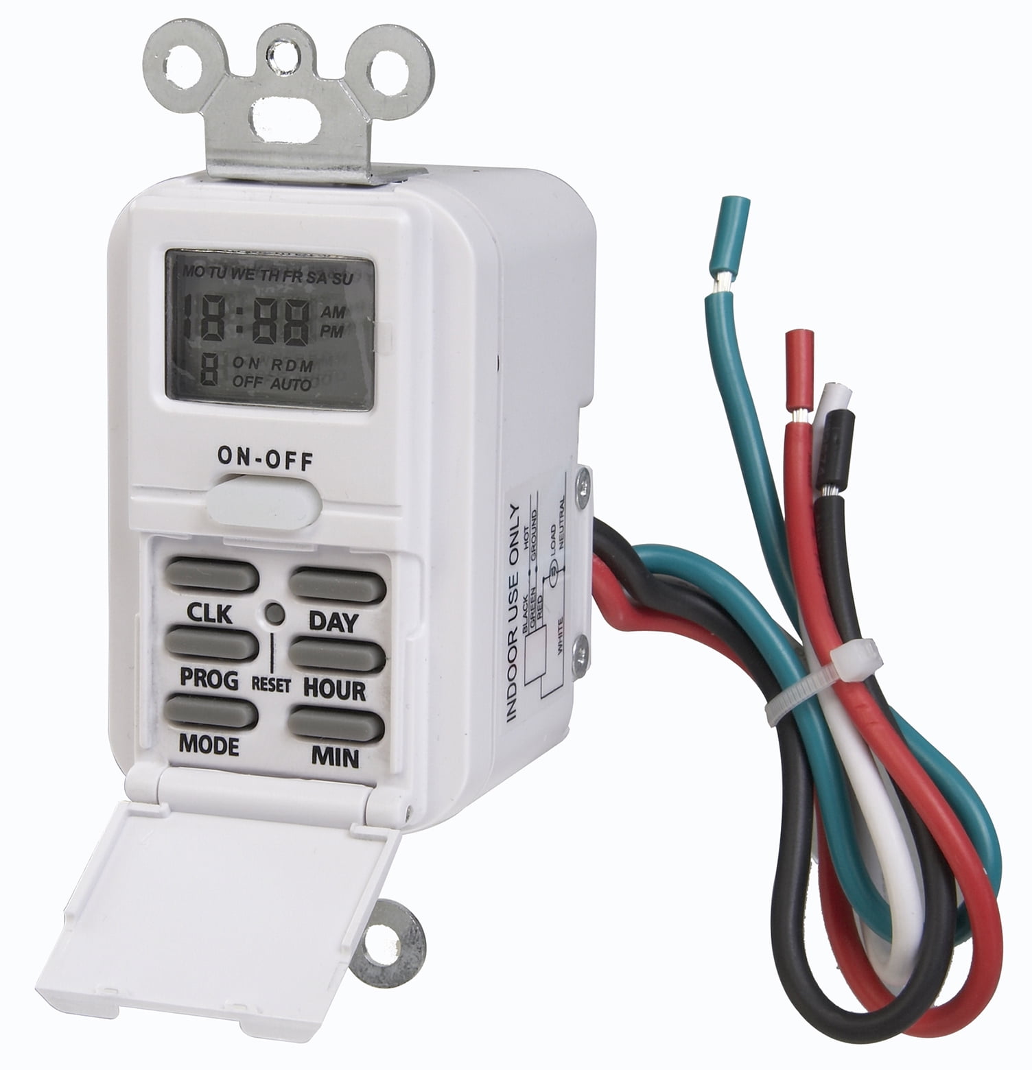 Westek TMDW10 In-Wall Programable Digital Timer, 120 V, .25 HP ...