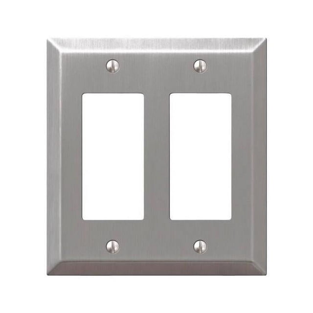 Amerelle 163RRBN Century Wallplate, 2 Rocker, Steel, Brushed Nickel, 1 ...