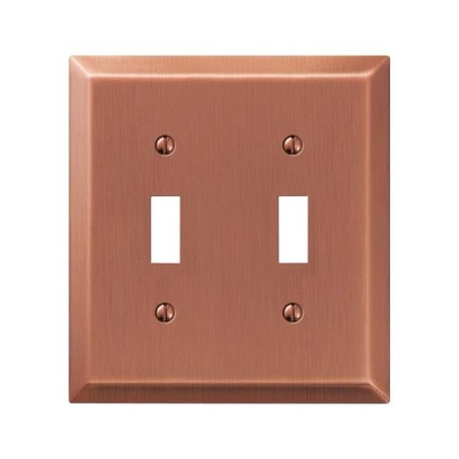 Amerelle 2-Gang Stamped Steel Toggle Switch Wall Plate, Antique Copper ...