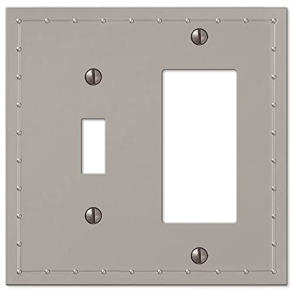 Amerelle 50TRN Rosa Wallplate, 1 Toggle / 1 Rocker, Cast Metal, Satin ...