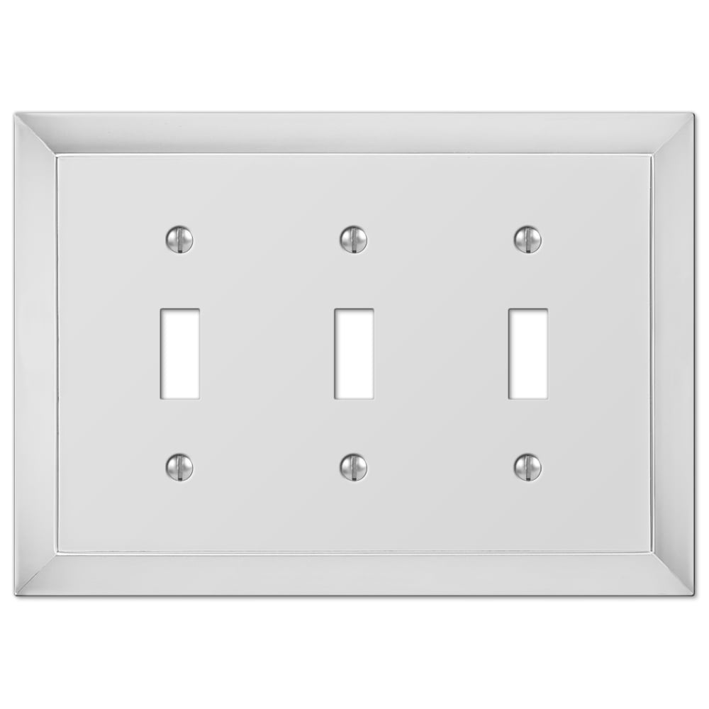 Amerelle 61TTTCH Studio Wallplate, 3 Toggle, Cast Metal, Chrome, 1-Pack ...
