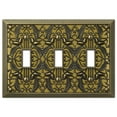 Amerelle 65TTTAB Filigree Wallplate, 3 Toggle, Cast Metal, Antique ...