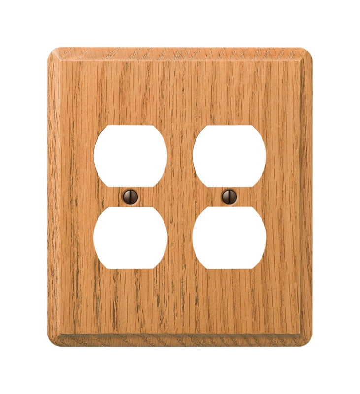 Amerelle 901DDL Contemporary 2 Duplex Outlet Wall Plate Light Oak ...