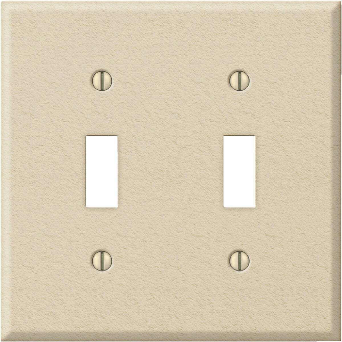 Amerelle PRO 2-Gang Stamped Steel Toggle Switch Wall Plate, Ivory ...