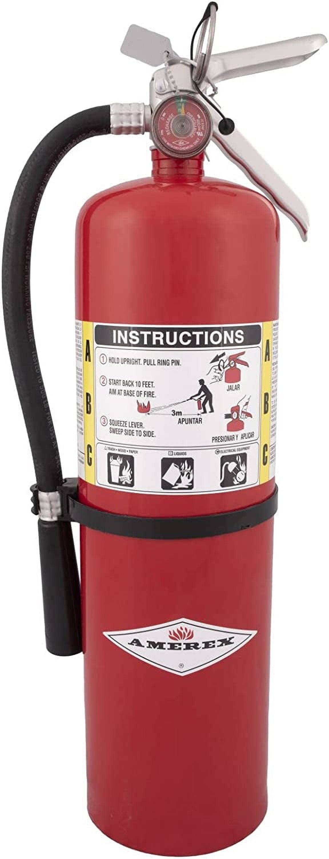 Amerex 10 lb. ABC Dry Chemical Multi-Purpose Fire Extinguisher with Wall Bracket - Walmart.com