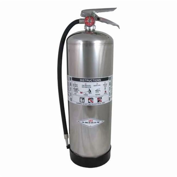 AMEREX Home Purpose Fire Extinguisher, 2A Water Class, 2.5 gal Capacity ...