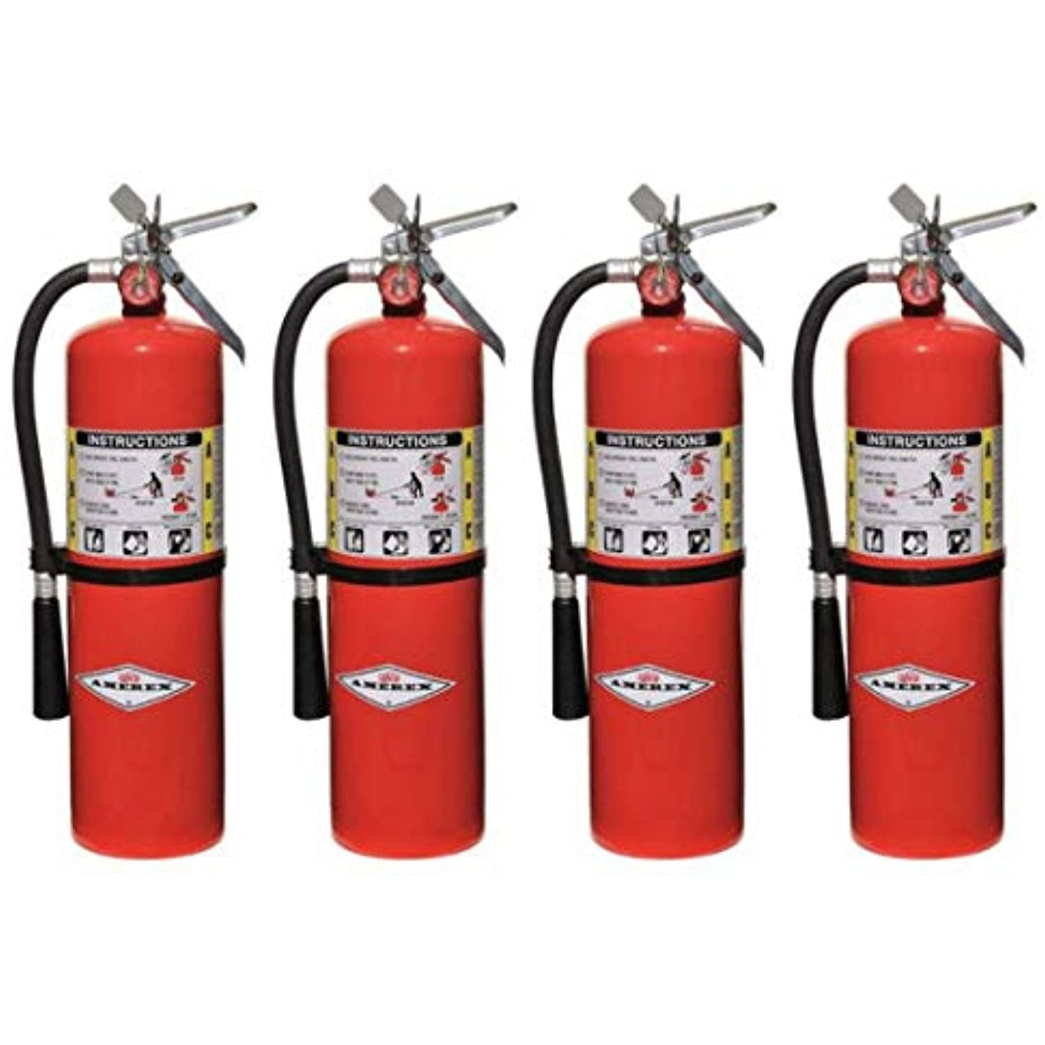 Amerex 10lb ABC Fire Extinguisher, 4A:80B:C, For Class A, B, C Fires, 4 Pack - Walmart.com