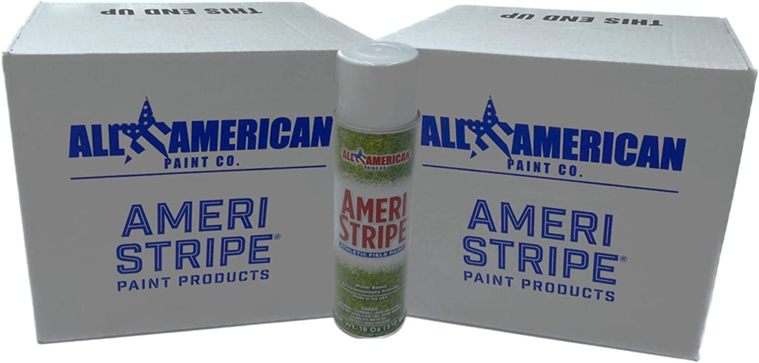 Ameri-Stripe White Athletic Field Marking Spray Paint - 2 Case Pack (24 Cans) 18 oz of Paint per ...