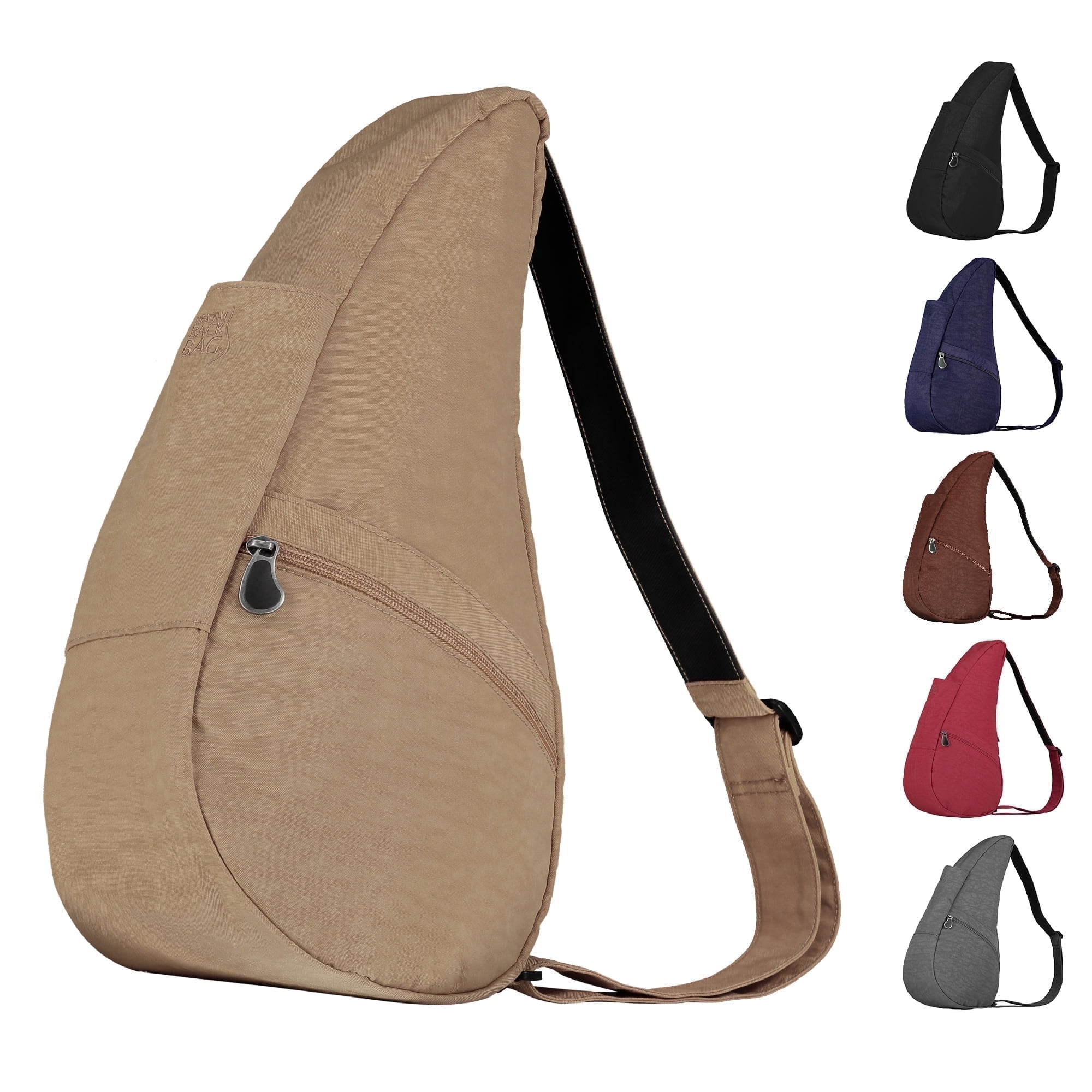 AmeriBag 15" Nylon Crossbody Sling Healthy Back Bag (Taupe) - Walmart.com