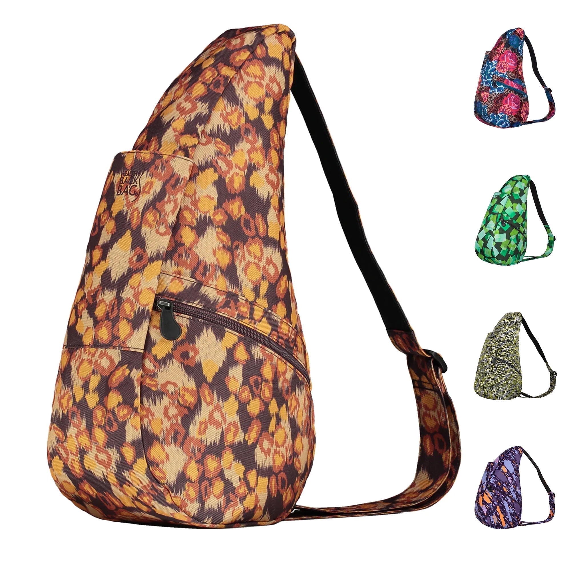 AmeriBag 17" Print Crossbody Sling Healthy Back Bag (Spotted Leopard ...