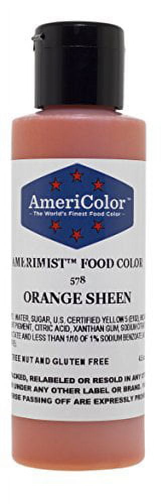 AmeriColor AmeriMist Orange Sheen, 4.5 Ounce, Airbrush Food Color ...