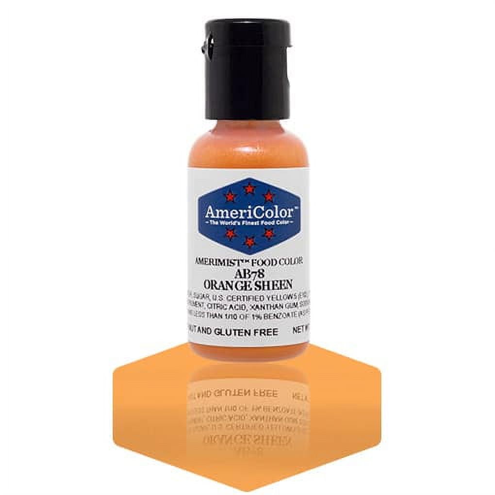 AmeriColor AmeriMist Orange Sheen, .65 Ounce, Airbrush Food Color ...