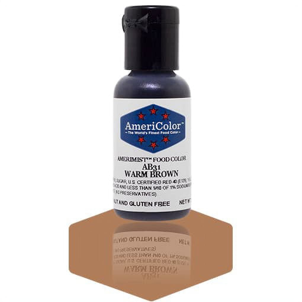 AmeriColor AmeriMist Warm Brown, .65 Ounce, Airbrush Food Color ...