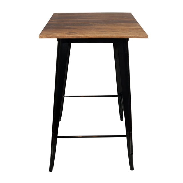 AmeriHome 24 inch Rosewood Finish Square Pub Table with Black Metal ...