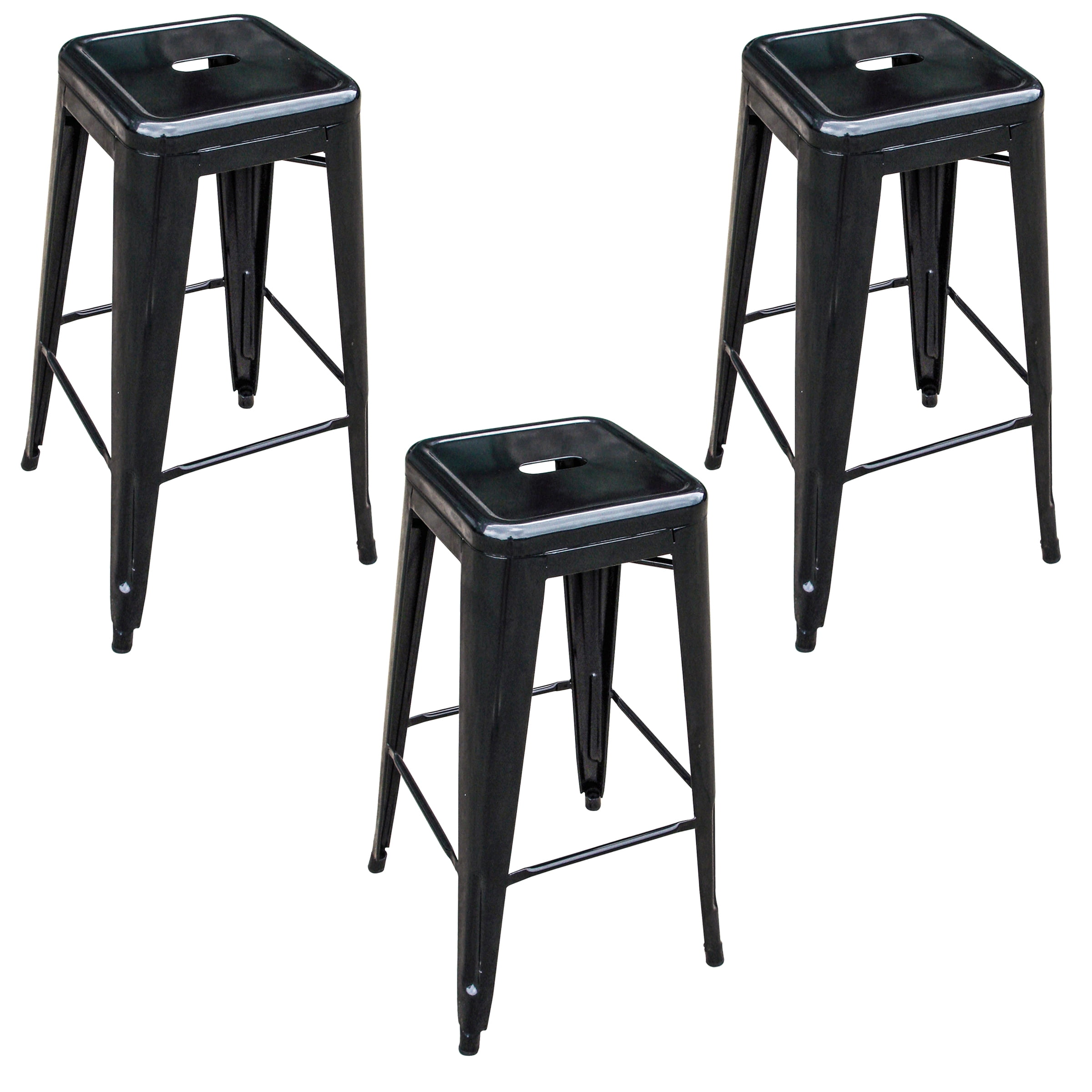 AmeriHome 30 Black Metal Bar Stools - Stylish - Walmart.com