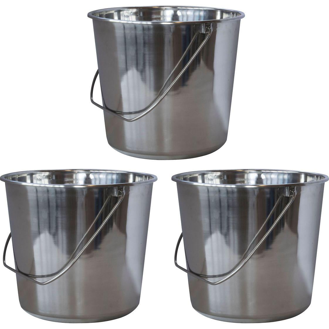 AmeriHome 3 pc. Medium Stainless Steel Bucket Set - Walmart.com