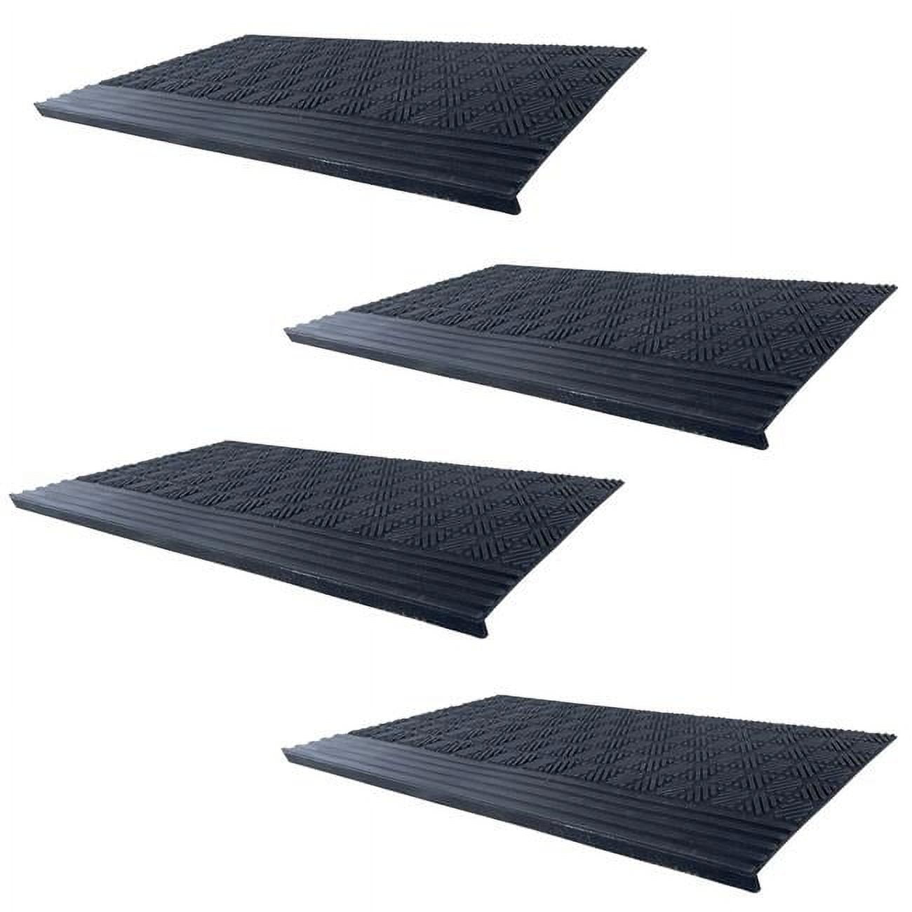AmeriHome 30 x 10 in. Bull Nose Rubber Stair Tread Set, 4 Piece ...